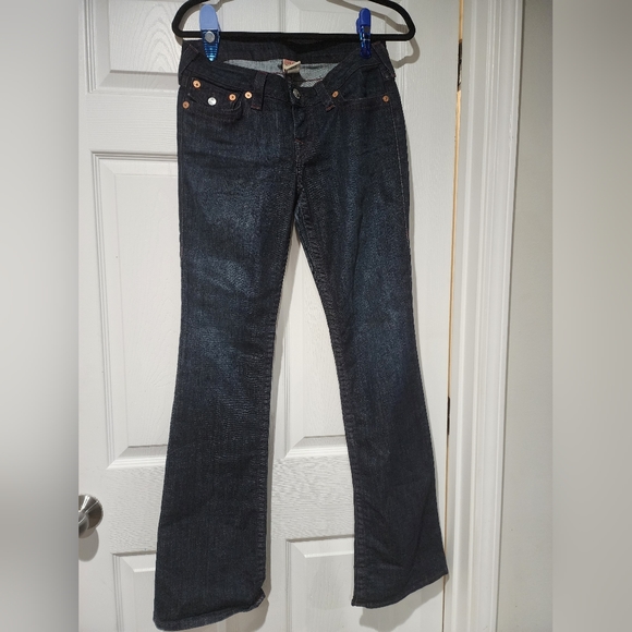 True Religion | Jeans | True Religion Dark Wash With Maroon Stitching ...